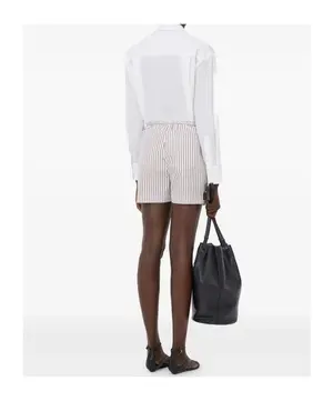 Loulou De Saison Striped Drawstring Shorts - White/red