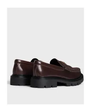 Celine Margaret Loafer With Triomphe Frame In Polished Bull