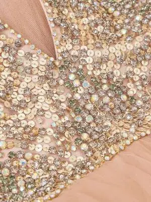 Jenny Packham Embellished Tulle Gown - Nude