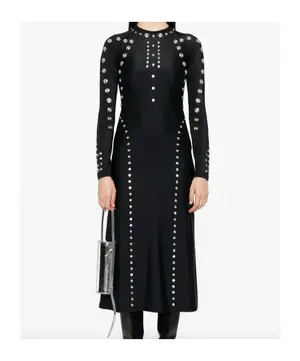Coperni Metallic-embellished Long-sleeve Dress