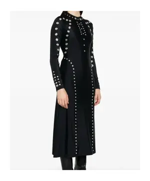Coperni Metallic-embellished Long-sleeve Dress