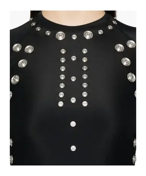 Coperni Metallic-embellished Long-sleeve Dress