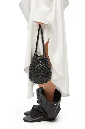 Loewe Small Nest Backet Bag In Calfskin