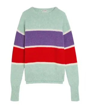 J.W.ANDERSON Striped Crew-neck Wool Jumper - Green