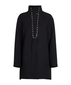 Khaite Lee Lace-up Crepe Mini Dress - Black