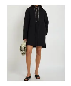 Khaite Lee Lace-up Crepe Mini Dress