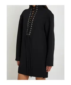 Khaite Lee Lace-up Crepe Mini Dress