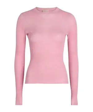 Khaite Mosi Fine-knit Silk Top - Pink