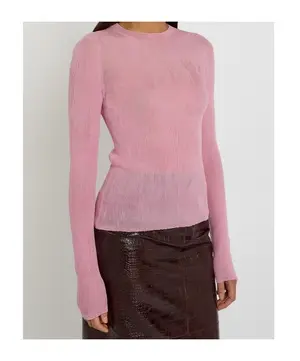 Khaite Mosi Fine-knit Silk Top - Pink