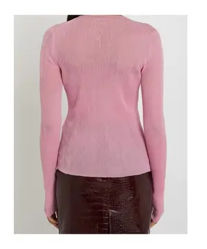 Khaite Mosi Fine-knit Silk Top - Pink