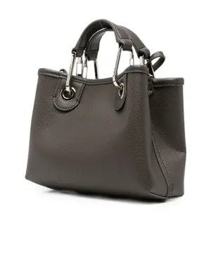 Emporio Armani Mini Myea Pebbled-texture Tote Bag - Black