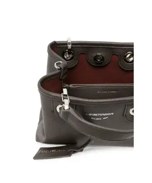 Emporio Armani Mini Myea Pebbled-texture Tote Bag - Black