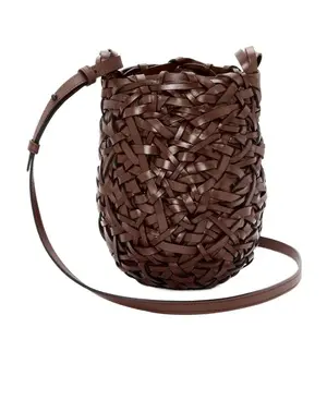 Loewe Small Nest Backet Bag In Calfskin - Brown
