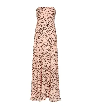 Staud Cassie Tortoise-print Silk Midi Dress - Pink