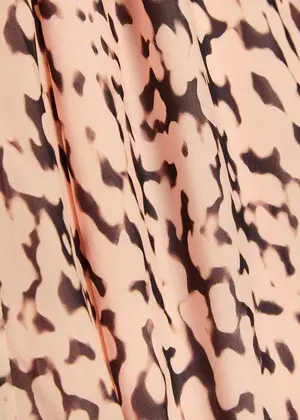 Staud Cassie Tortoise-print Silk Midi Dress