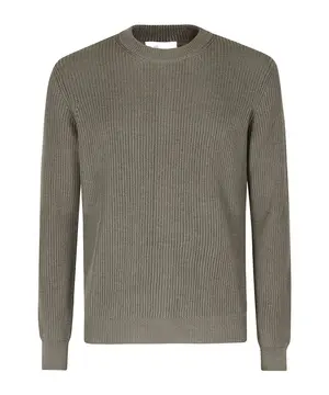 ROBERTO COLLINA Crew Neck Long Sleeve Sweater - Gray