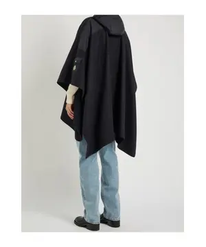Moncler Hooded Shell And Wool-blend Cape Coat
