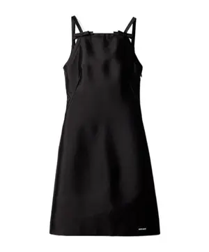 Miu Miu Silk And Wool Mini Dress With Bow Detail