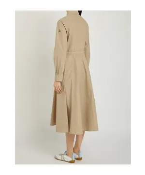 Moncler Drawstring Poplin Midi Shirt Dress