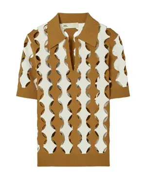 Tory Burch Cut-out Polo Sweater