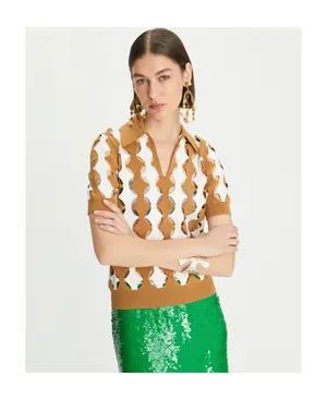 Tory Burch Cut-out Polo Sweater