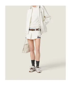 Miu Miu Bonded Cotton Piqué Miniskirt