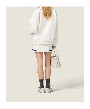 Miu Miu Bonded Cotton Piqué Miniskirt