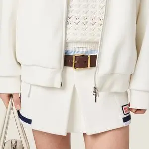 Miu Miu Bonded Cotton Piqué Miniskirt