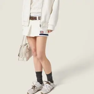 Miu Miu Bonded Cotton Piqué Miniskirt
