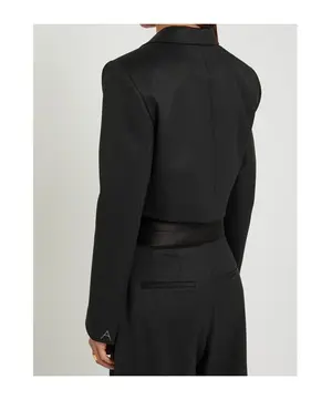 Alaïa Cropped Silk And Stretch-wool Jacket