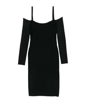 MUGLER Ribbed Off-shoulder Mini Dress