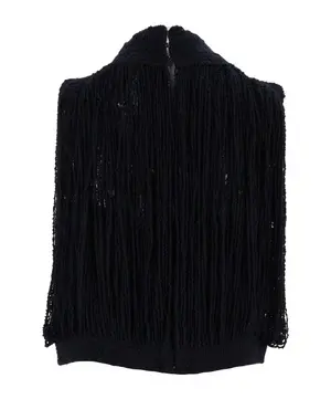 Fabiana Filippi Fringe Detailing High Neck Sleeveless Top