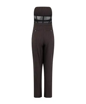 Elisabetta Franchi Strapless Pinstriped Jumpsuit