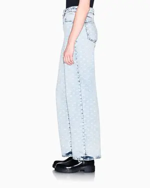 Armani Exchange Oversized Monogram Printed Denim Pants