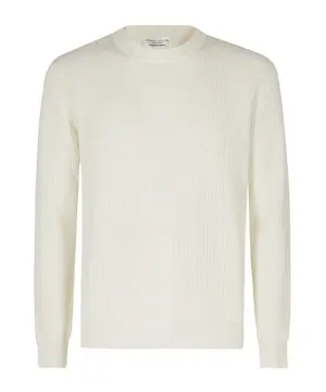 ROBERTO COLLINA Crew Neck Long Sleeve Sweater - White