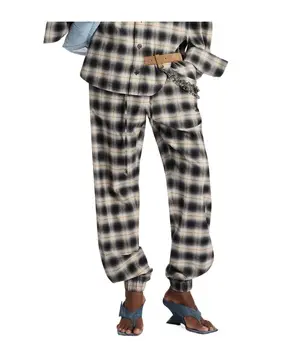 Attico Plaid Drawstring Trousers - Multicolour