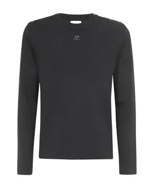 COURREGES Logo-patch Buttoned Jumper - Black
