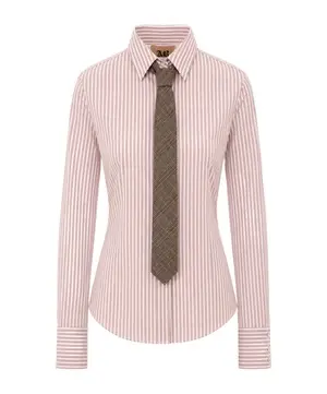ANIYE BY Striped Shirt With Classic Collar And Curved Hem