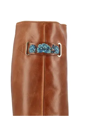 Chloé Azelan Logo Detailed Boots