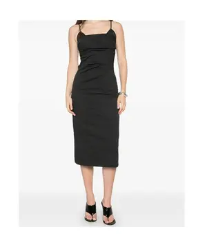 Patrizia Pepe Ruched Spaghetti-strap Midi Dress