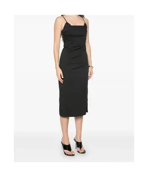 Patrizia Pepe Ruched Spaghetti-strap Midi Dress