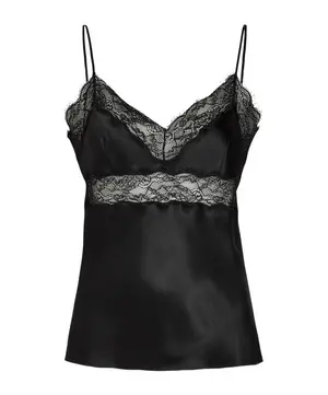 NILI LOTAN Felicie Lace-trim Silk Cami Top