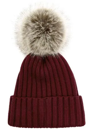 Moncler Ribbed Wool Bobble Hat