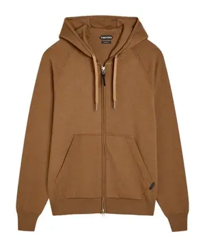 TOM FORD Hooded Cashmere And Wool-blend Jumper - Brown