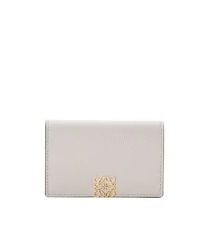 Loewe Anagram Business Cardholder In Pebble Grained Calfskin - Light Ghost Ash