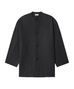 Fear Of God Collarless Wool Sport Jacket With Four-button Front
