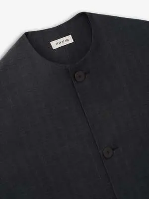 Fear Of God Collarless Wool Sport Jacket With Four-button Front