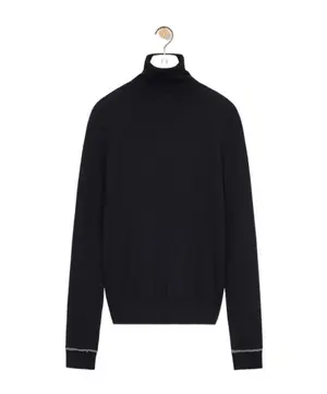 Loewe Turtleneck Sweater With Ribbed Details And Jacquard Fabric
