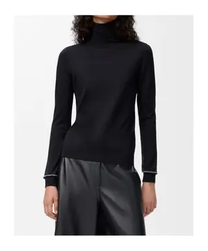 Loewe Turtleneck Sweater With Ribbed Details And Jacquard Fabric