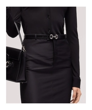 Gucci Thin Belt With Horsebit Buckle
